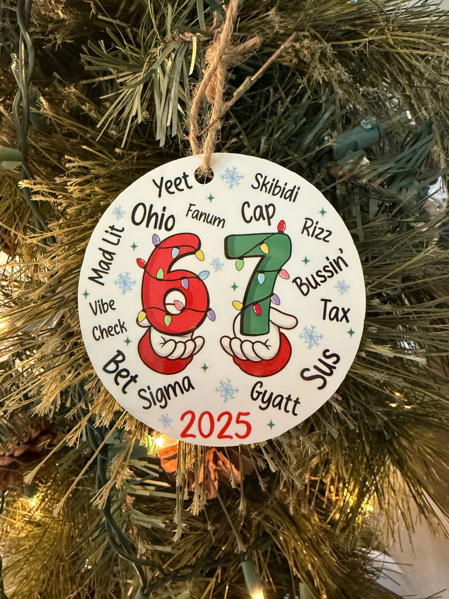 "67" Meme Ornament – Pressed For You